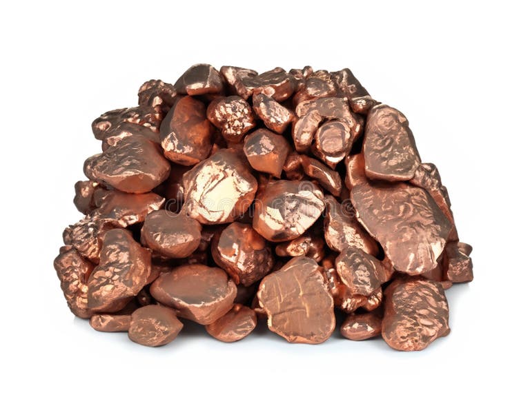Heap of Copper Isolated on White Background Stock Photo - Image of ...