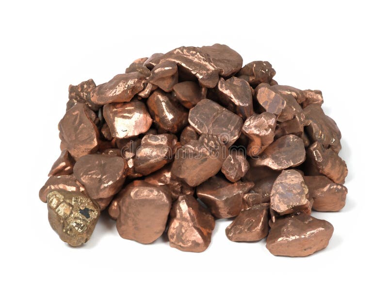 Heap of Copper Isolated on White Background Stock Image - Image of ...