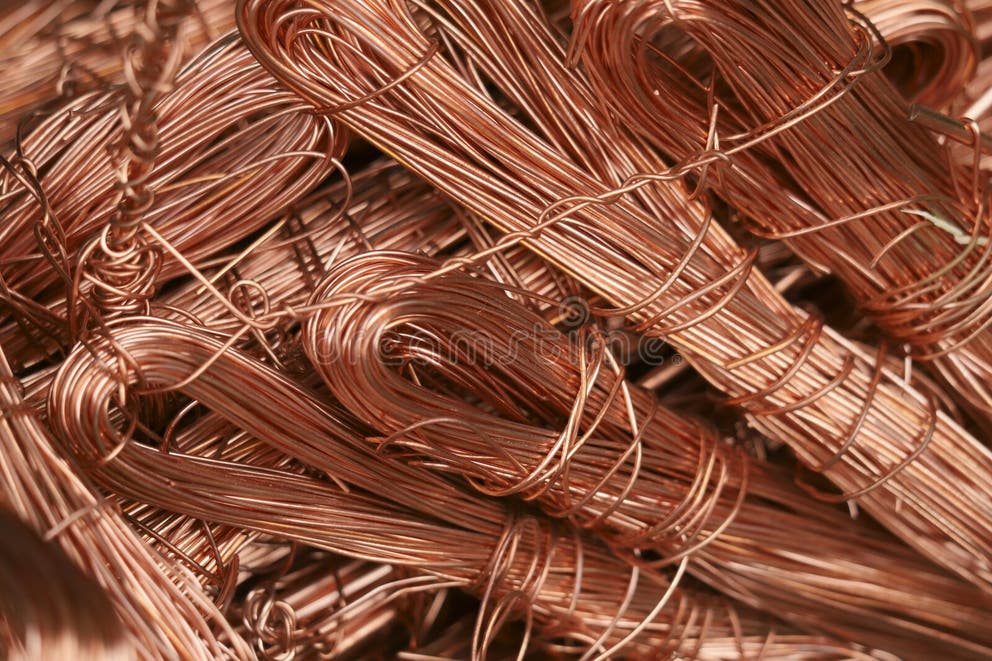 Heap of Copper Wire. Industrial Texture, Pattern. Stack of Hand ...