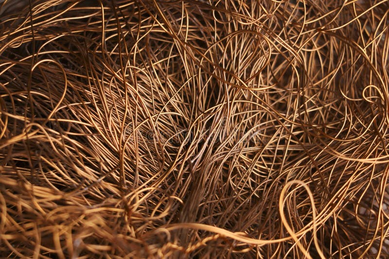 Heap of Copper Wire. Industrial Texture, Pattern. Stack of Hand ...