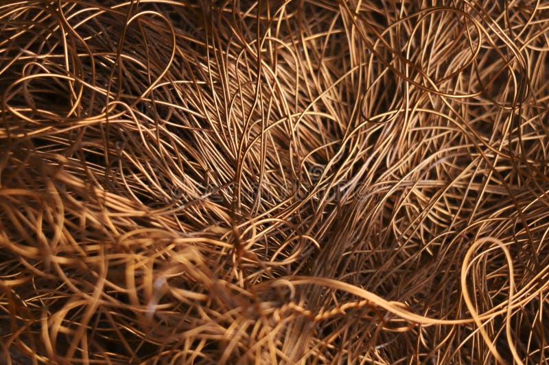 Heap of Copper Wire. Industrial Texture, Pattern. Stack of Hand ...