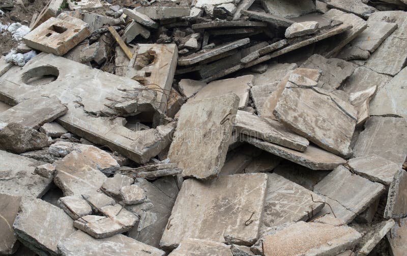 Heap of the Damaged Concrete Blocks Stock Image - Image of piece ...