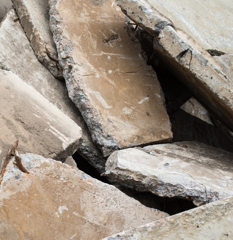 Heap of the Damaged Concrete Blocks Stock Image - Image of destruction ...