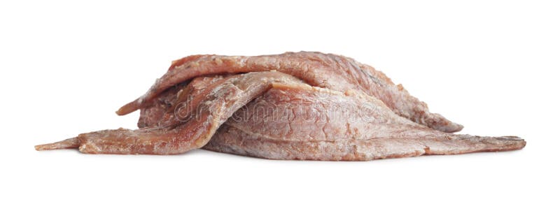 Heap of Delicious Anchovy Fillets on White Background Stock Image ...