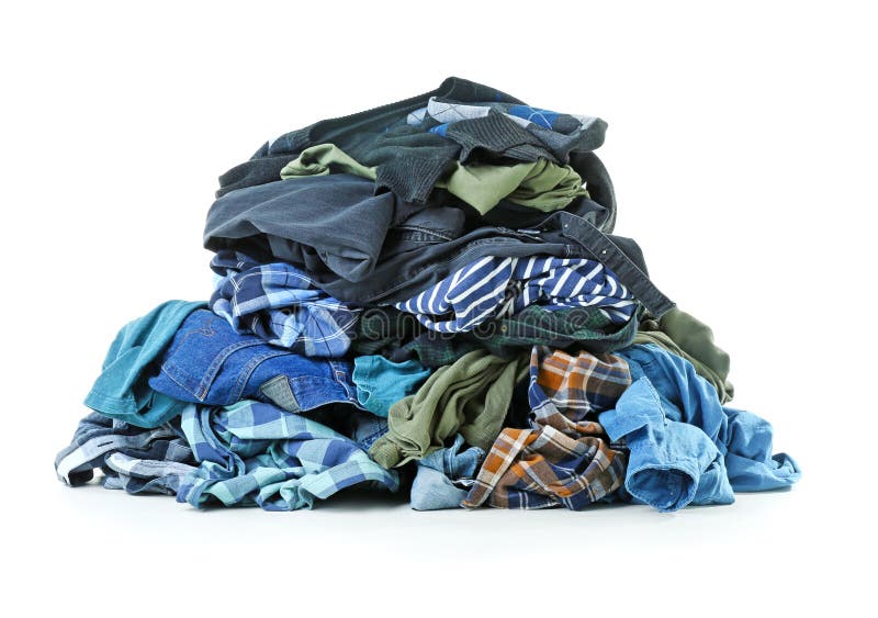 Heap of Different Clothes on White Background Stock Image - Image of ...