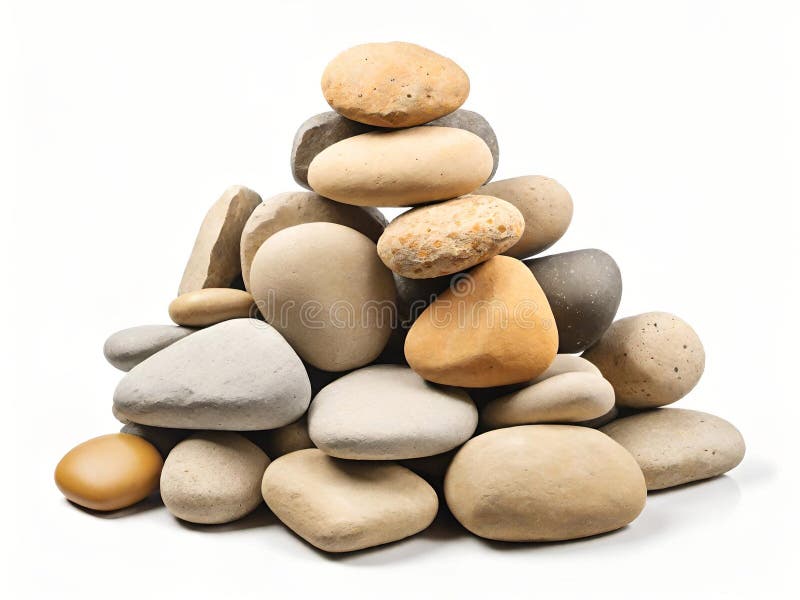Heap of Different Stones on White Background Stock Illustration ...