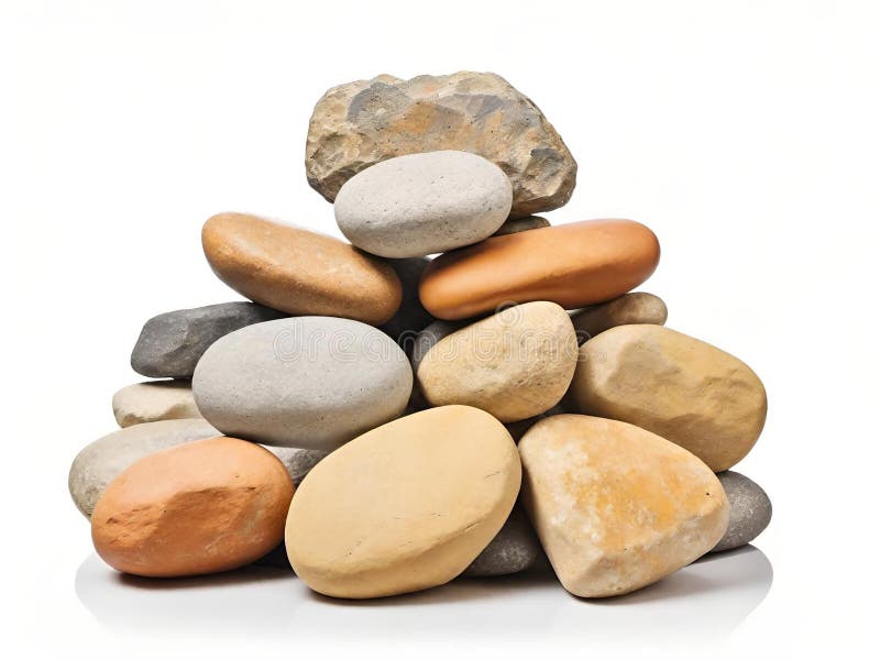 Heap of Different Stones on White Background Stock Illustration ...