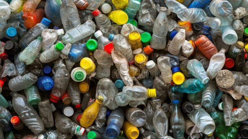 A Heap of Discarded Plastic Bottles and Containers Stock Illustration ...