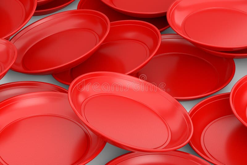 Heap of Disposable Utensils Like Plate on White Background. Stock ...