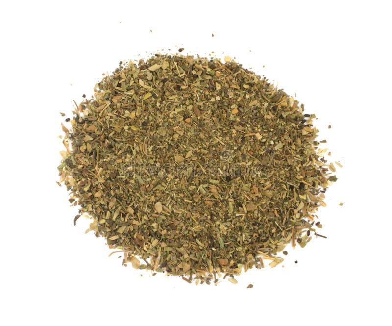 Heap of Dried Basil Flakes Isolated Stock Image - Image of green ...