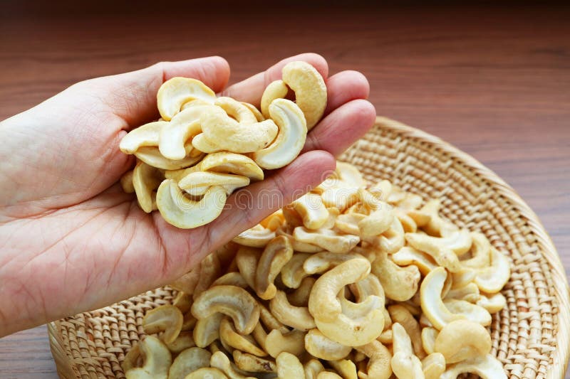 Heap of Cashew Nut Kernels in Hand Stock Photo - Image of eatingwell ...