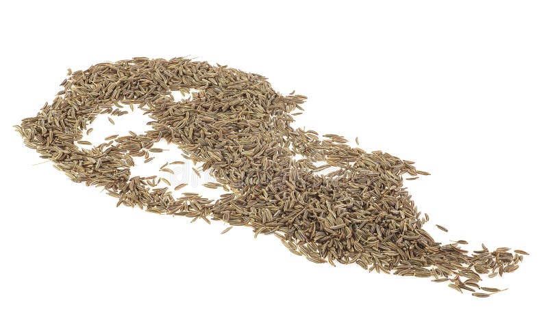 Heap of Cumin or Caraway Seeds Isolated on White Background, Front View ...