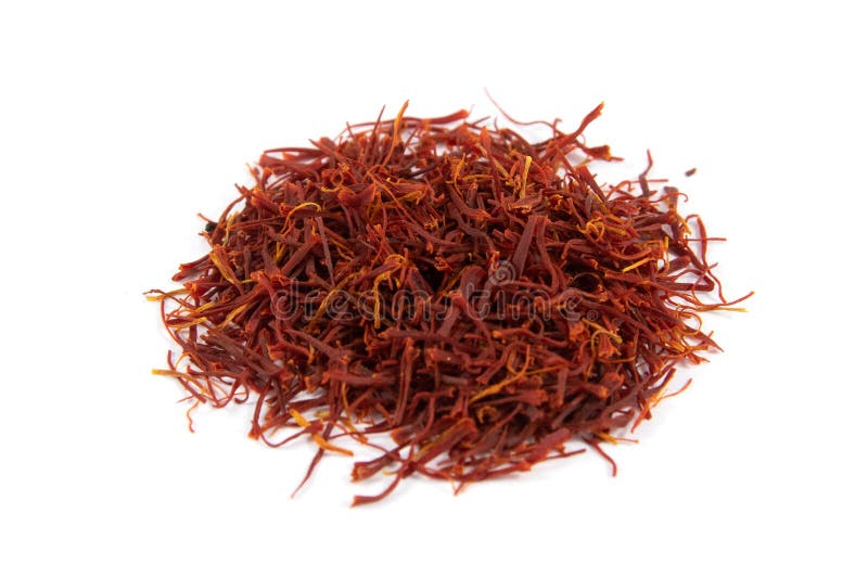 Heap of dried saffron stock photo. Image of safflower - 181417804