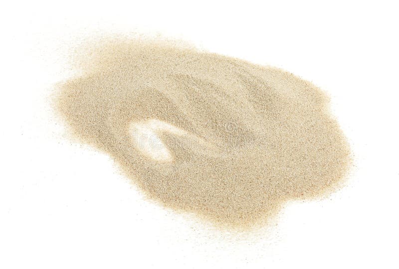 Pile of Dry Beach Sand on White Background. Desert Sand Stock Image ...
