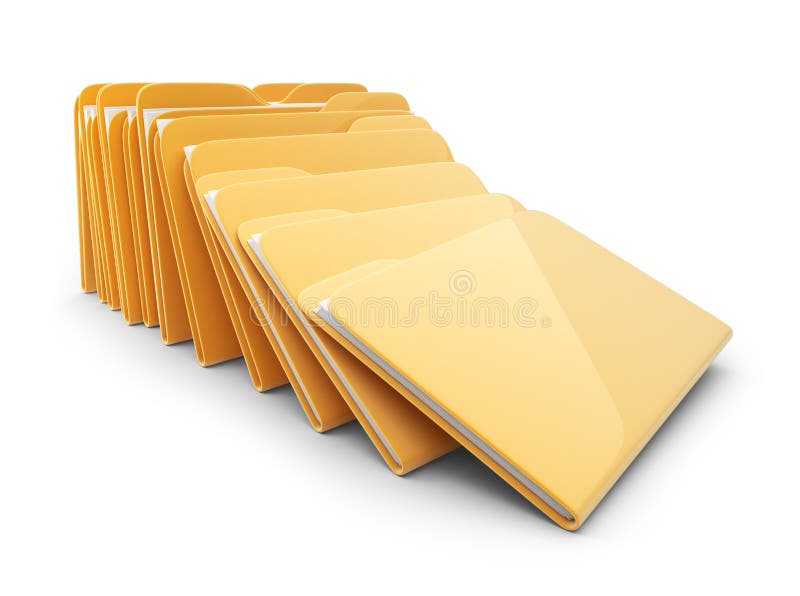 Heap of Folders and Files. 3D Icon Isolated Stock Illustration ...