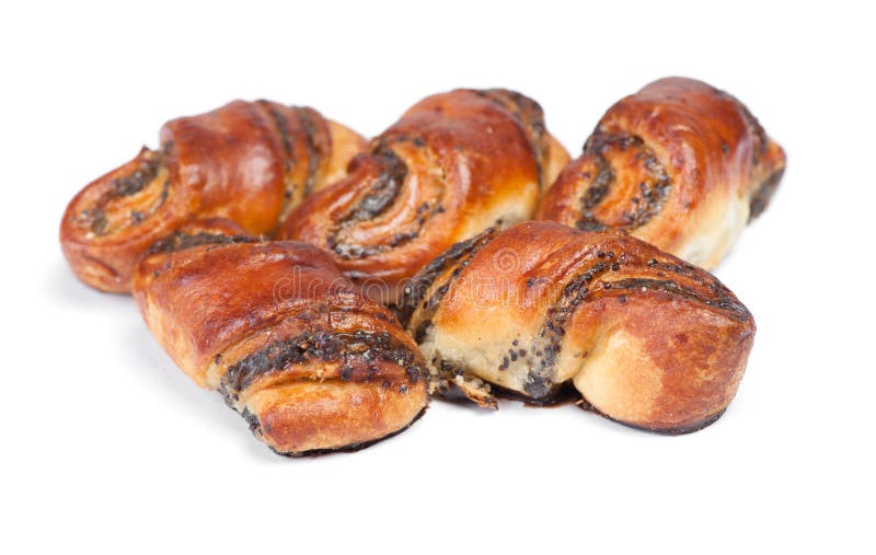 Heap of Fresh Buns with Poppy Seed Stock Photo - Image of brown ...