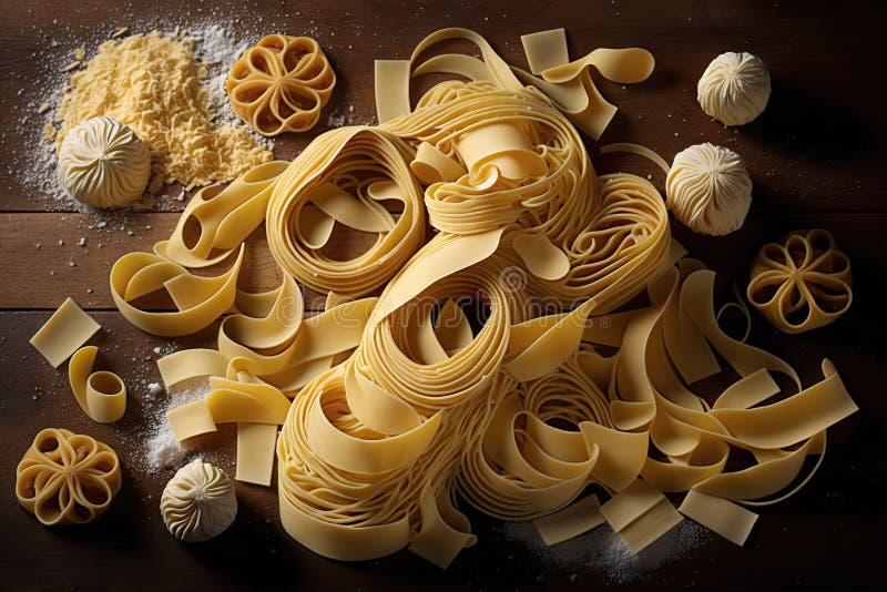Heap of Fresh Pasta, Ready To Be Cooked into Delicious Dish Stock Image ...