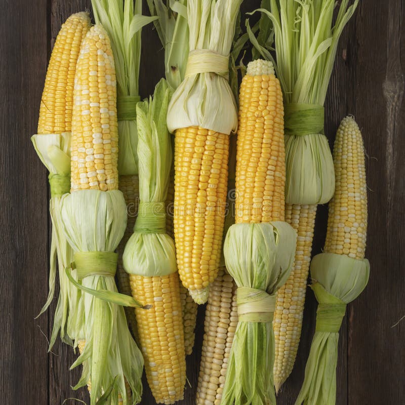 Heap of Fresh Raw Corn on the Cob Stock Photo - Image of earcorn ...