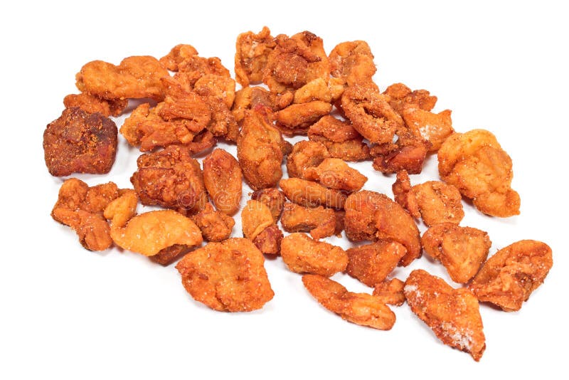 Heap of fried pork greaves stock image. Image of isolated - 42094987