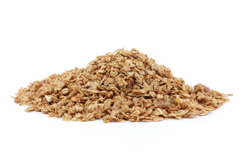 Heap of Granola on a White Background Stock Image - Image of isolated ...