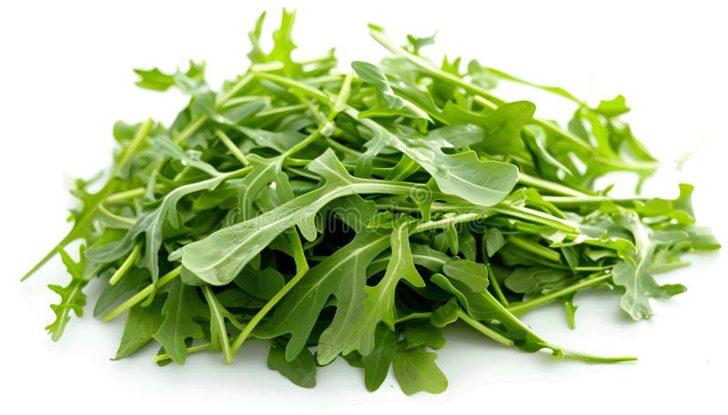 Heap of Green Fresh Rucola or Arugula Leaf Isolated on White Background ...
