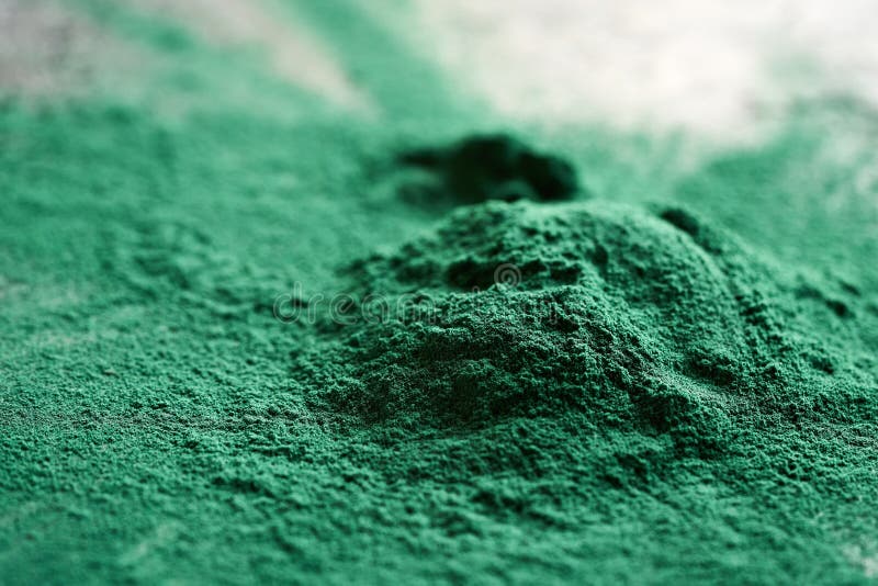 A Heap of Green Spirulina Algae Powder Stock Image - Image of bluegreen ...