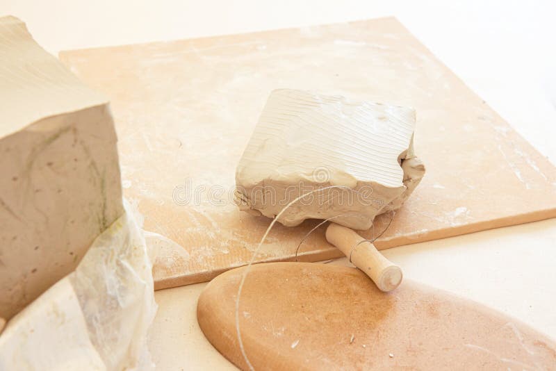 Heap of Grey Modelling Clay. Process of Work Stock Photo - Image of ...