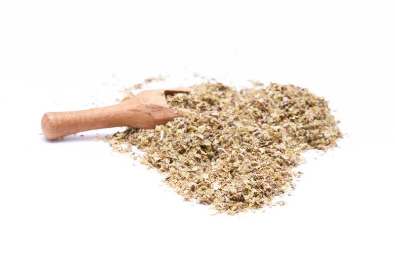 Heap of Ground Marjoram Leaves Stock Image - Image of handful, fresh ...
