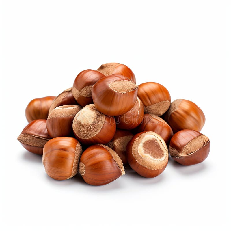 Heap of Hazelnuts in Shells on White Background, Rustic Textured Nuts ...