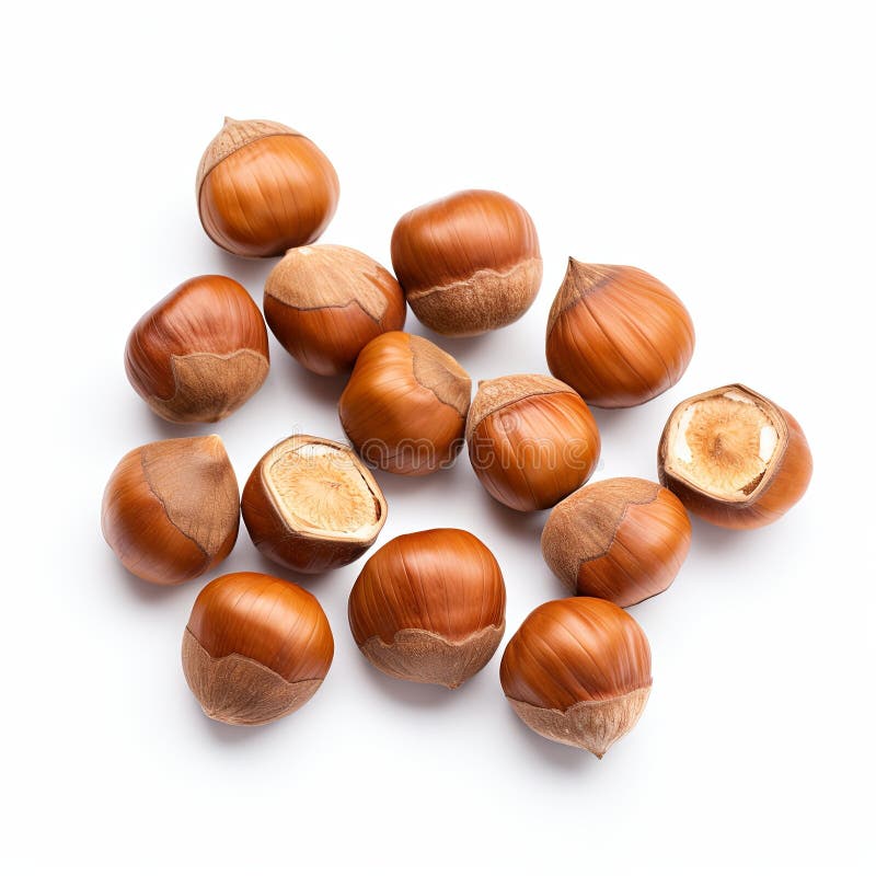 Heap of Hazelnuts in Shells on White Background, Rustic Textured Nuts ...