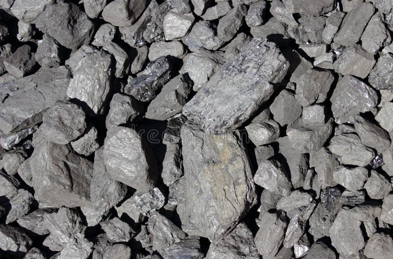 Heap of Large and Black Coal Lumps Prepared for Winter Stock Photo ...