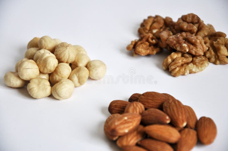 Heap of Mixed Nuts on White Background Stock Image - Image of nuts ...