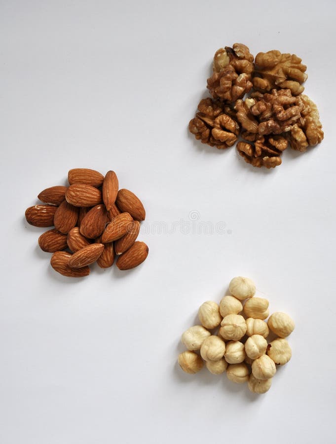 Heap of Mixed Nuts on White Background Stock Image - Image of nuts ...