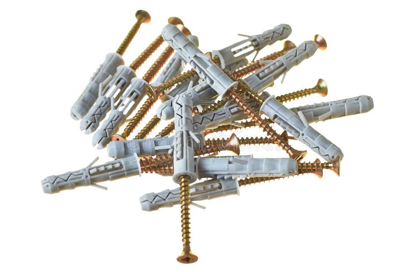 Heap of New Modern Dowels for Fixing Any Objects on Wall Isolated on ...