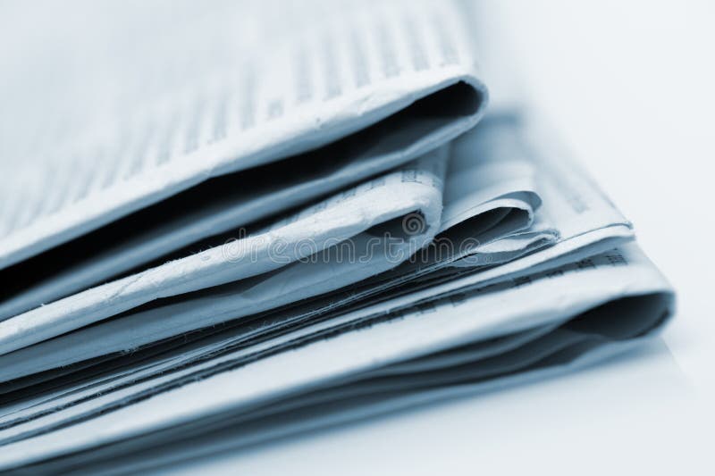 Heap of Newspapers. Blue Toned Stock Image - Image of newspapers, blue ...