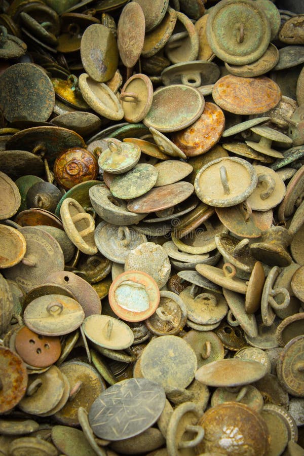 Heap of Old Rusty Buttons for Sale at the Bazaar Stock Image - Image of ...