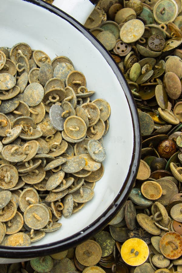 Heap of Old Rusty Buttons for Sale at the Bazaar Stock Image - Image of ...