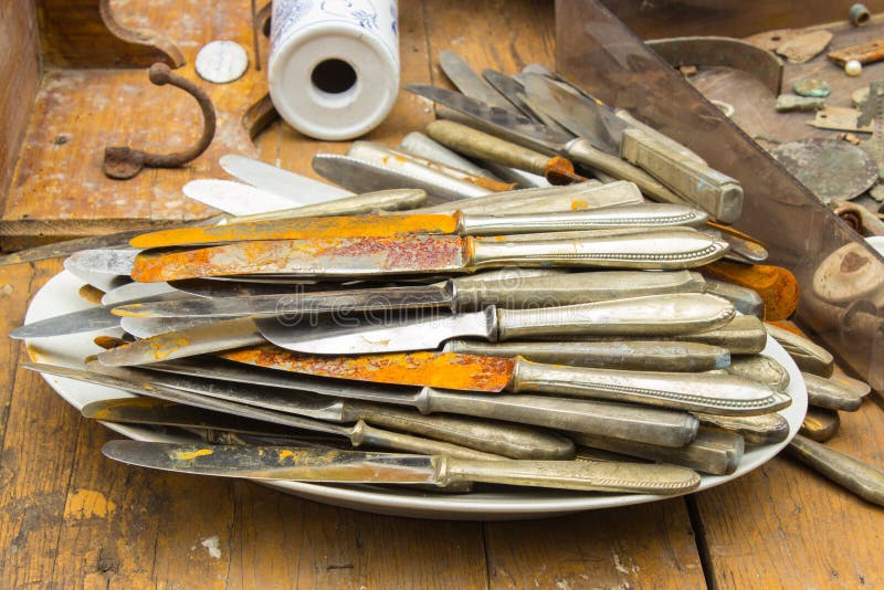 Heap of Old Rusty Things and Tools for Sale at the Bazaar Stock Image ...