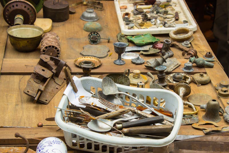 Heap of Old Rusty Things and Tools for Sale at Bazaar Stock Photo ...