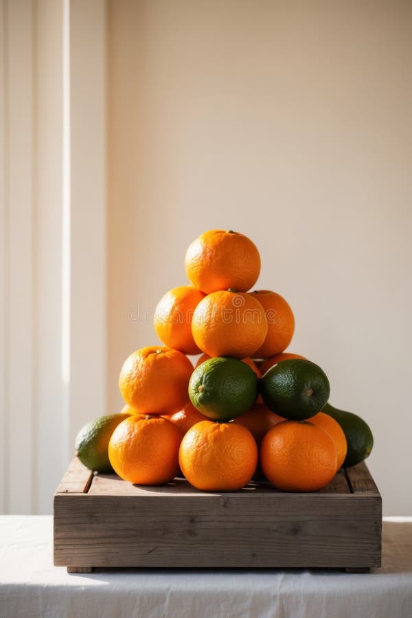 A Heap of Oranges and Avocados Seated Together Atop a Fruit Stack ...