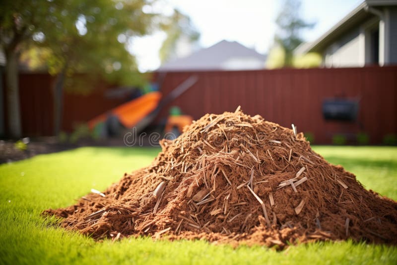 Heap of Organic Compost Ready To Be Spread Over a Lawn Stock Image ...