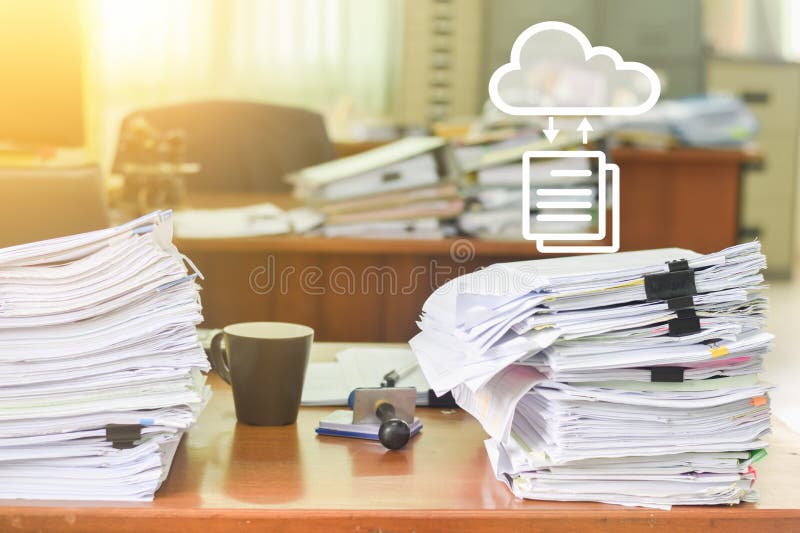 Heap of Papers Work Stack Documents on Office Desk Stock Image - Image ...