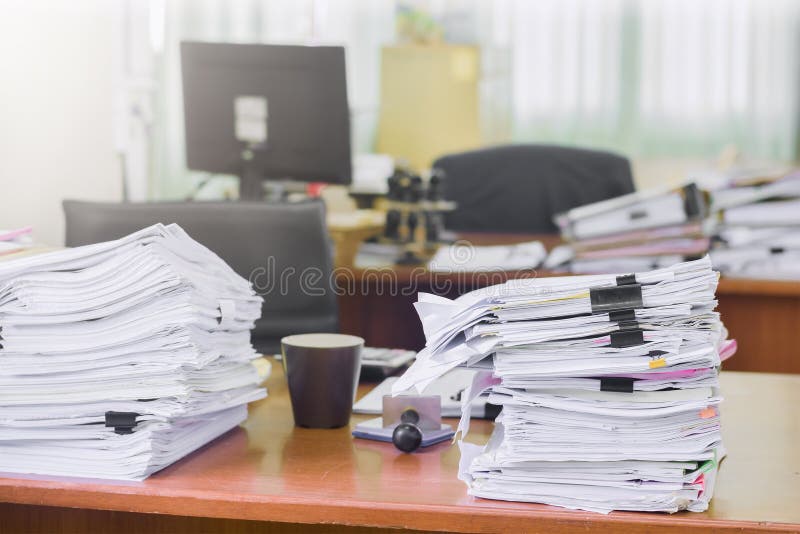 Heap of PaperworB153306825]=Heap of Paperwork Stack Documents on Office ...