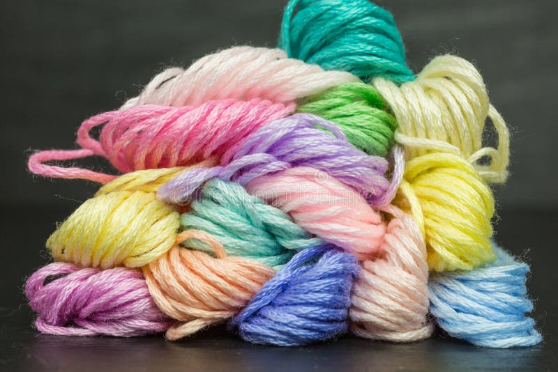 Skeins of embroidery yarn stock image. Image of braids - 7684027