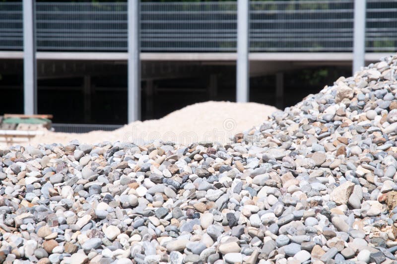 Heap of Pebbles Stored at Construction Site Stock Photo - Image of heap ...