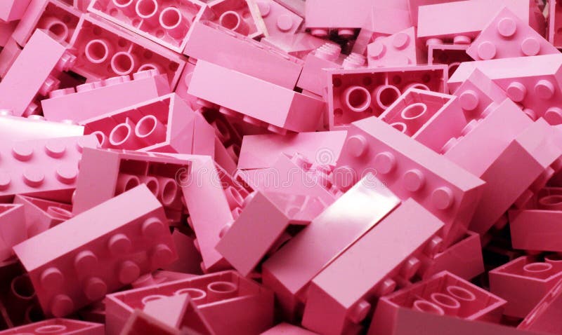 Heap of Pink Toy Bricks stock image. Image of activity - 90127021