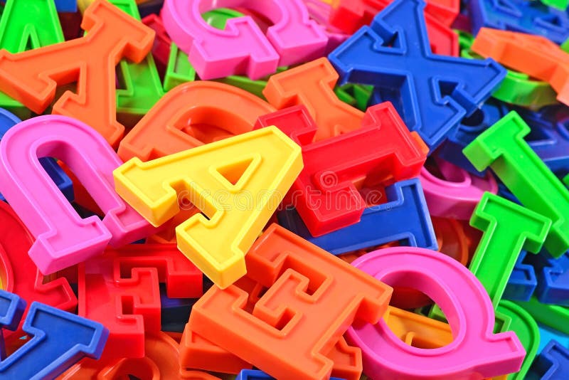 Fun Colored Alphabet on a Blue Background. Back To School Concept Stock ...