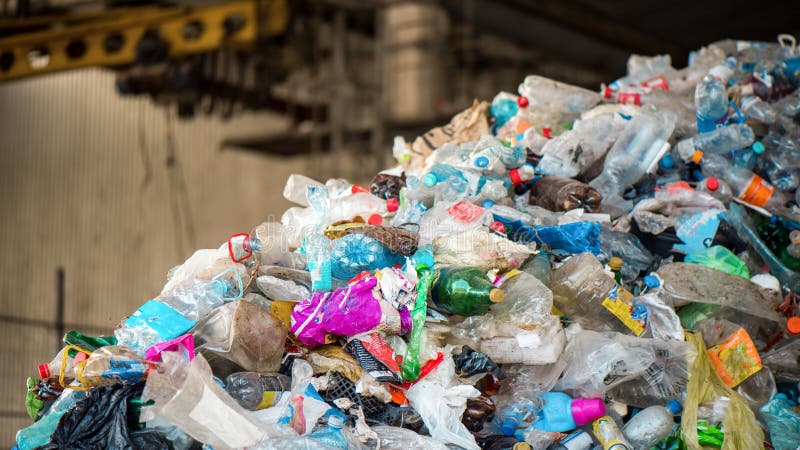Heap of Plastic Garbage at Waste Sorting Plant Stock Image - Image of ...
