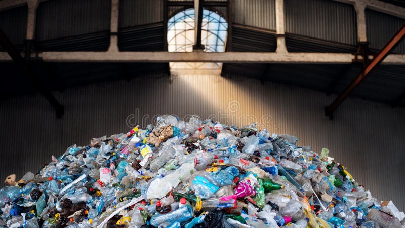 Heap of Plastic Garbage at Waste Sorting Plant Stock Photo - Image of ...