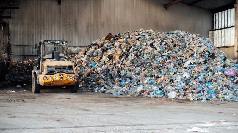 Heap of Plastic Garbage at Waste Sorting Plant Stock Image - Image of ...